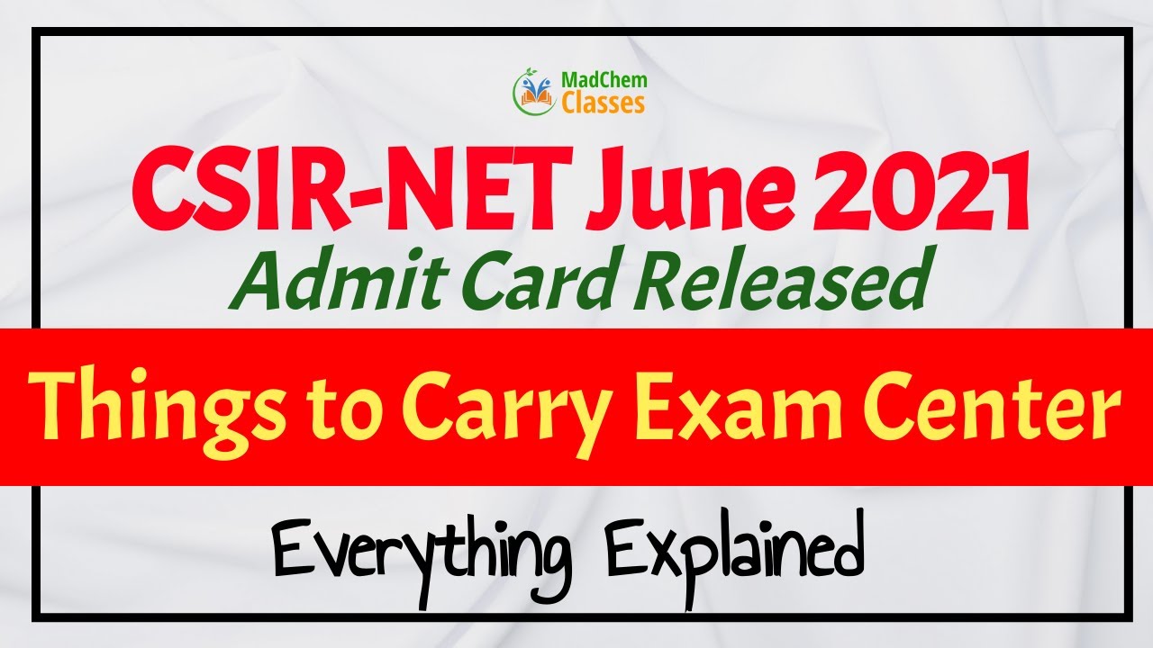 csir net admit card 2022 undertaking self declaration Things to Carry ...