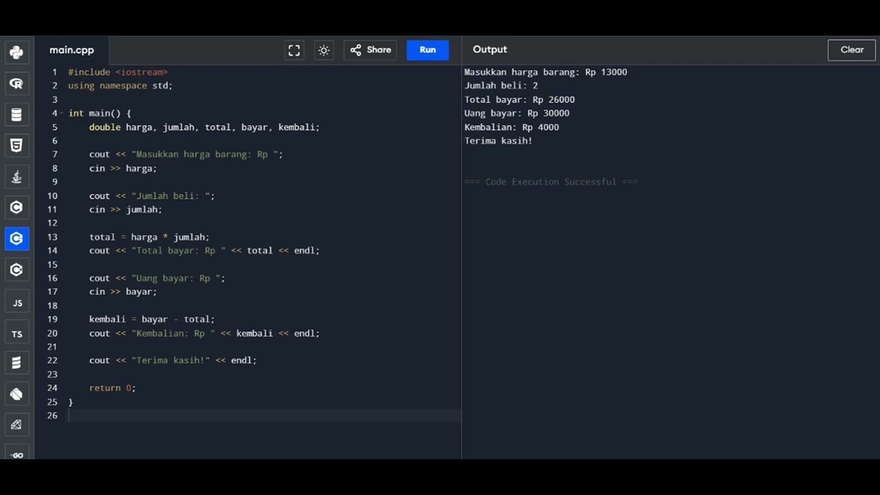 English Assignment: How to create a simple cashier program code - YouTube