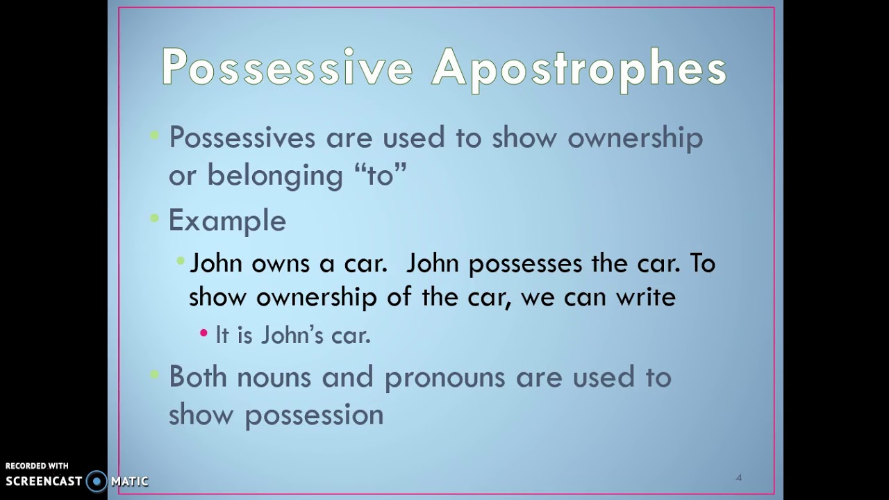 Proof Chapter 4-3 "What is an Apostrophe?" - YouTube