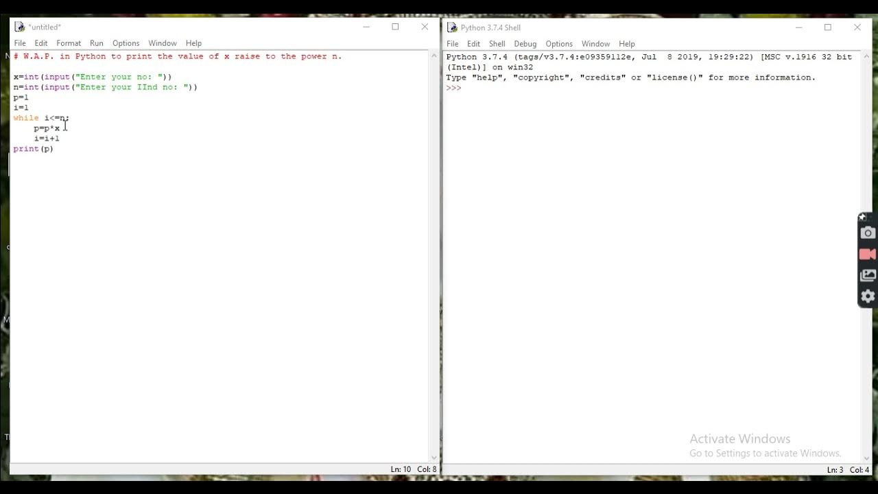 Chapter 1 Program (W.A.P. to find out the value of x raise to the power ...