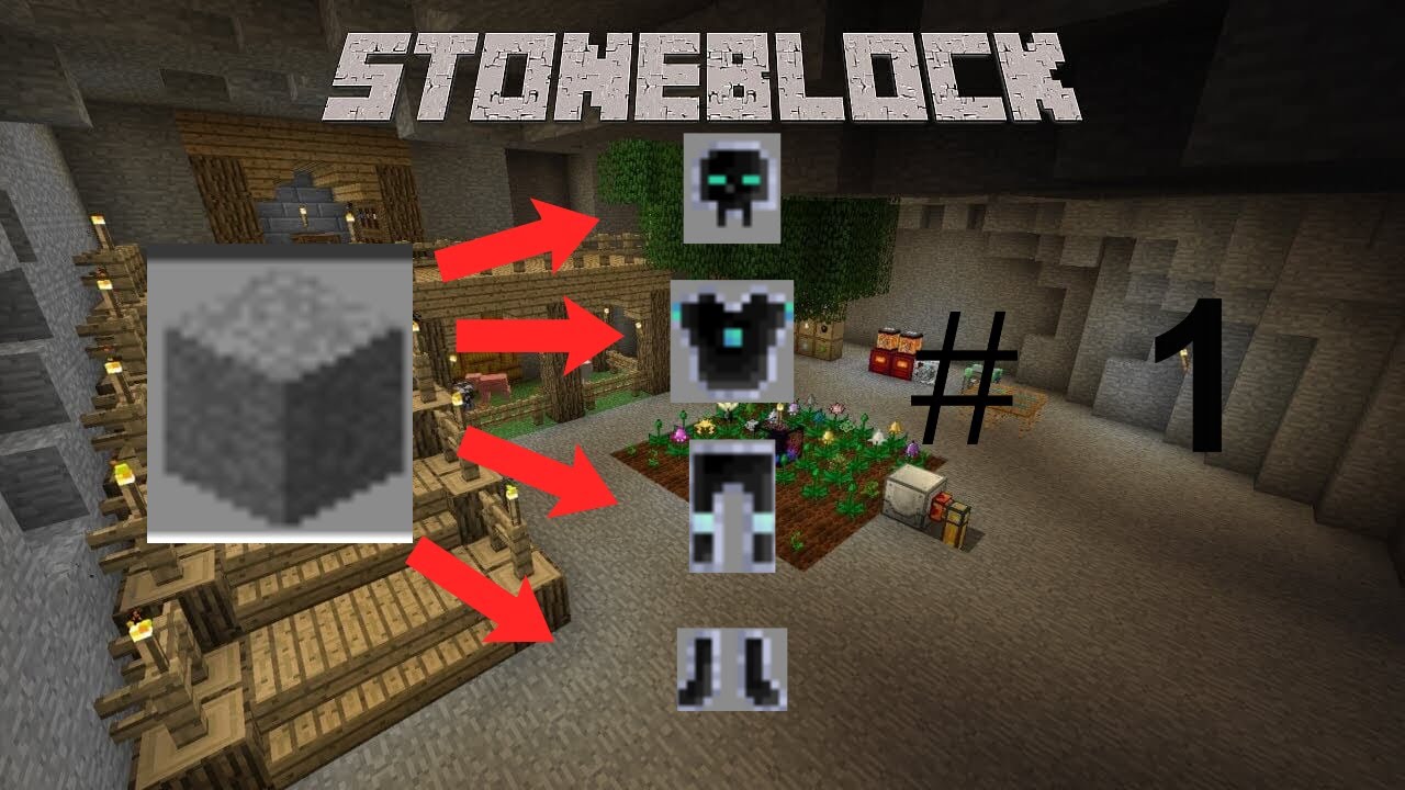 Stoneblock 01 Начало Выживание в Майнкрафт с модами Youtube