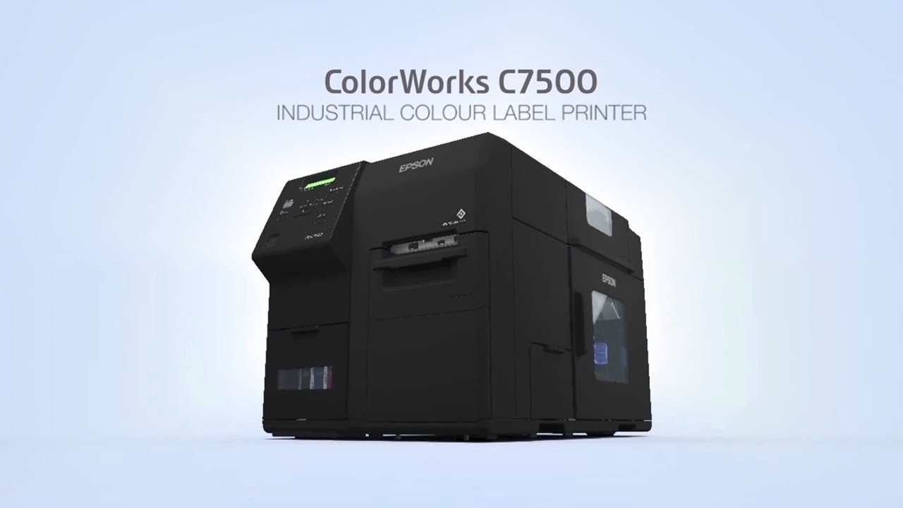Epson C7500 Colour Works Label printer - YouTube