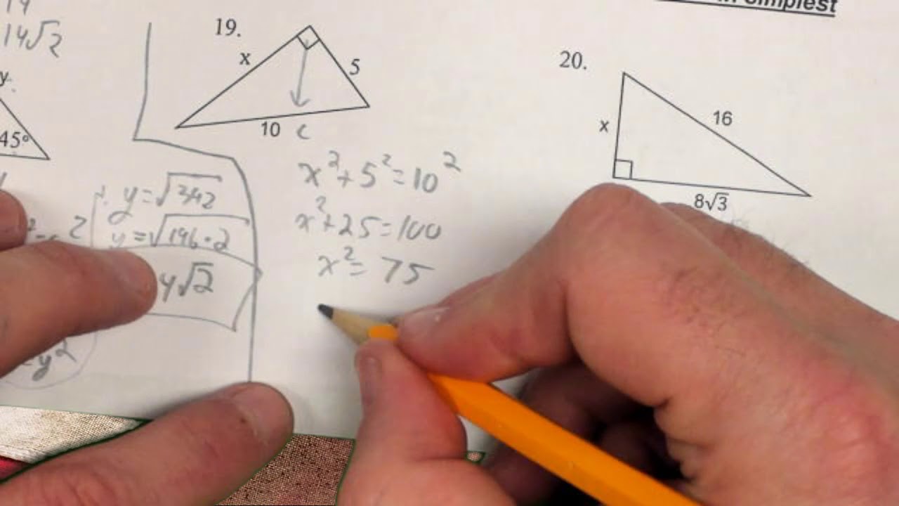2017U8#19 Pythagorean Theorem Solving for a Leg - YouTube