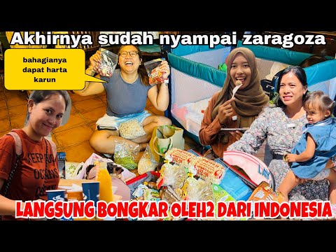 AKHIRNYA SUDAH NYAMPAI ZARAGOZA DAN LANGSUNG BONGKAR OLEH2 DARI INDONESIA ,BAHAGIA BANGET