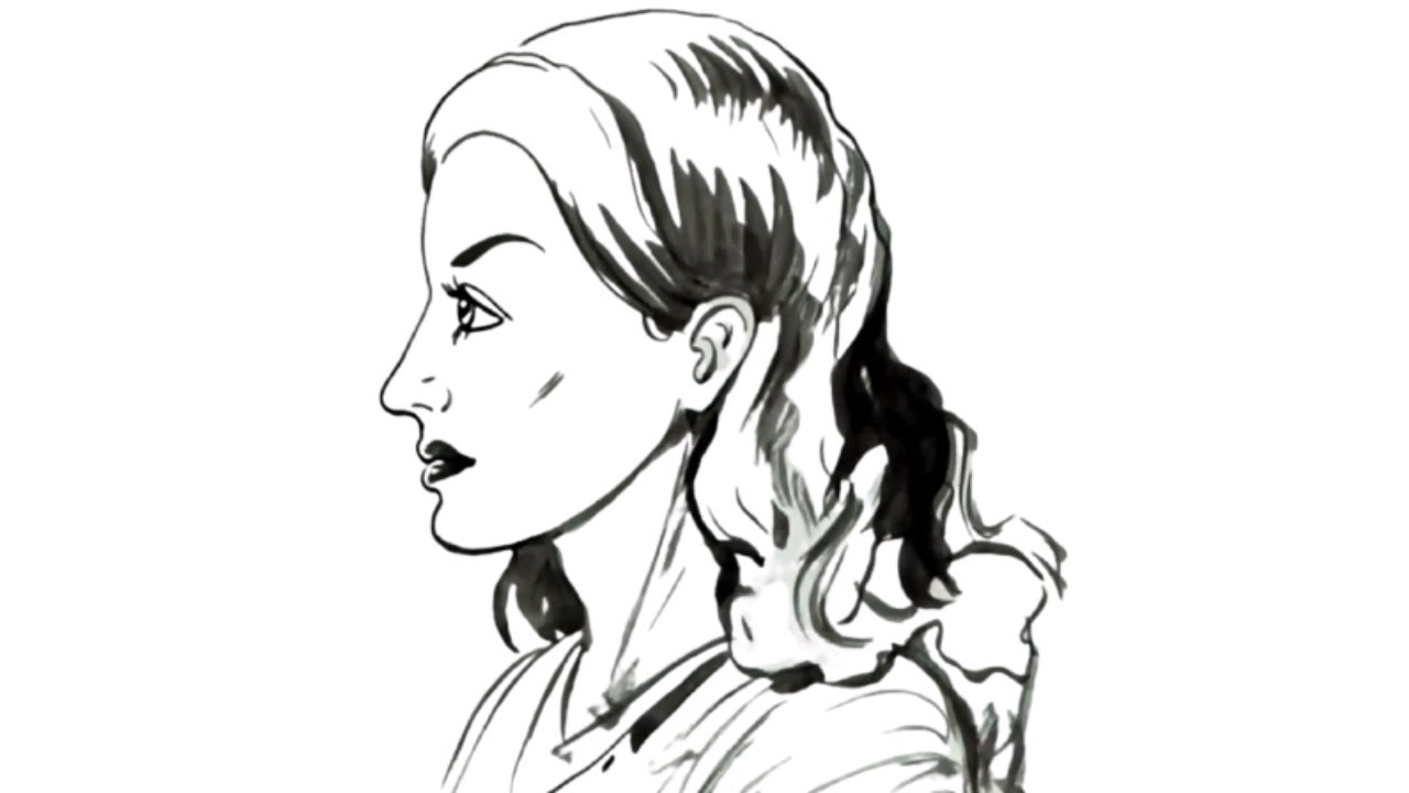 How to Draw a Woman's Face in Profile | Step-by-Step Tutorial - YouTube