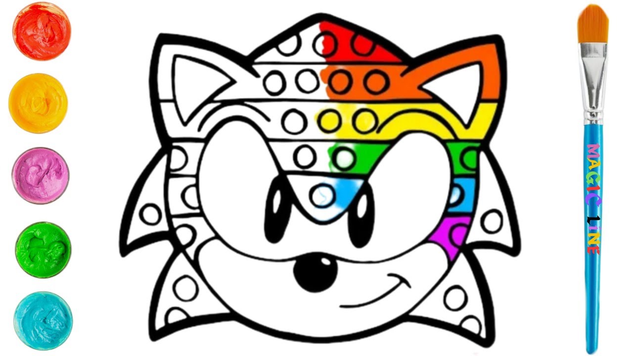 Painting cute Sonic|colorful Sonic drawing|Sonic coloring for kids ...