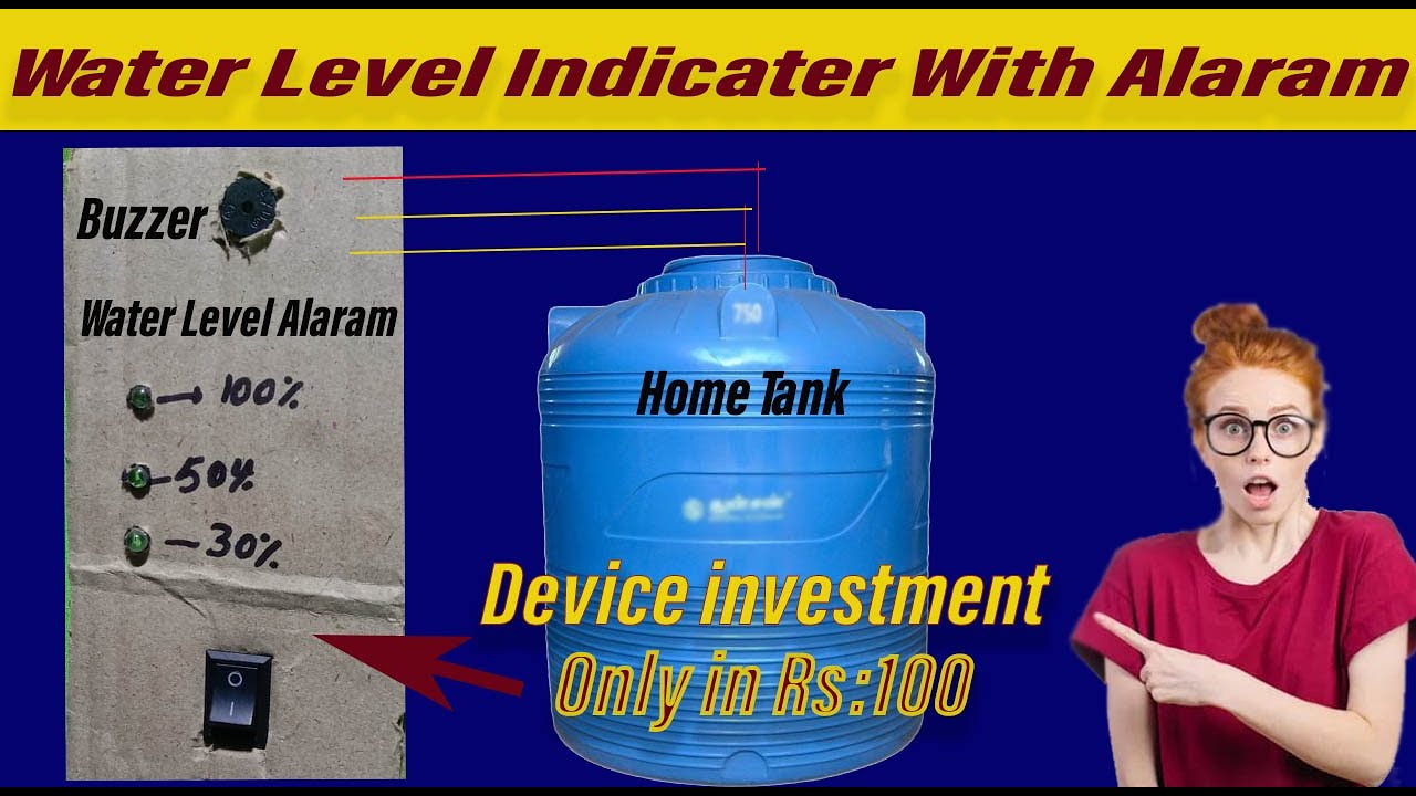 Water Level Indicator With Alarm System At Home || Water tank Overflow ...