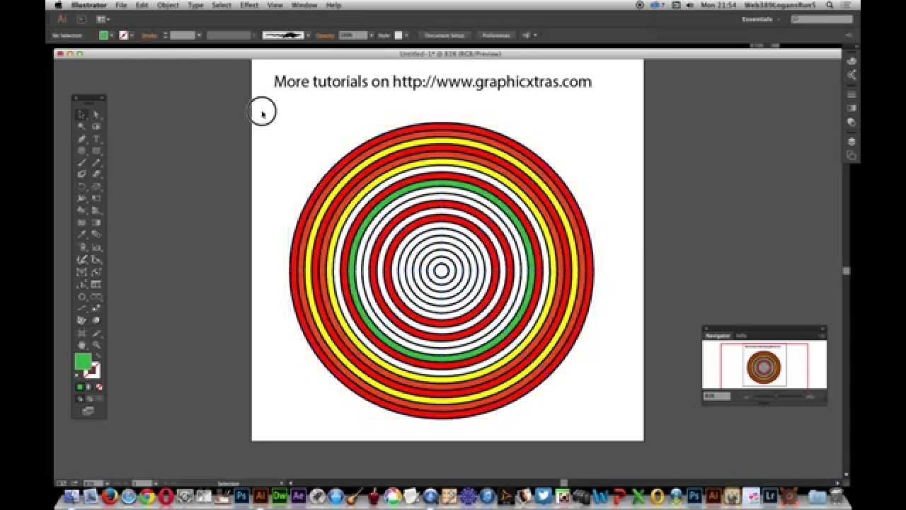Illustrator CC -- Create colorful circlular rings polar grid tool ...