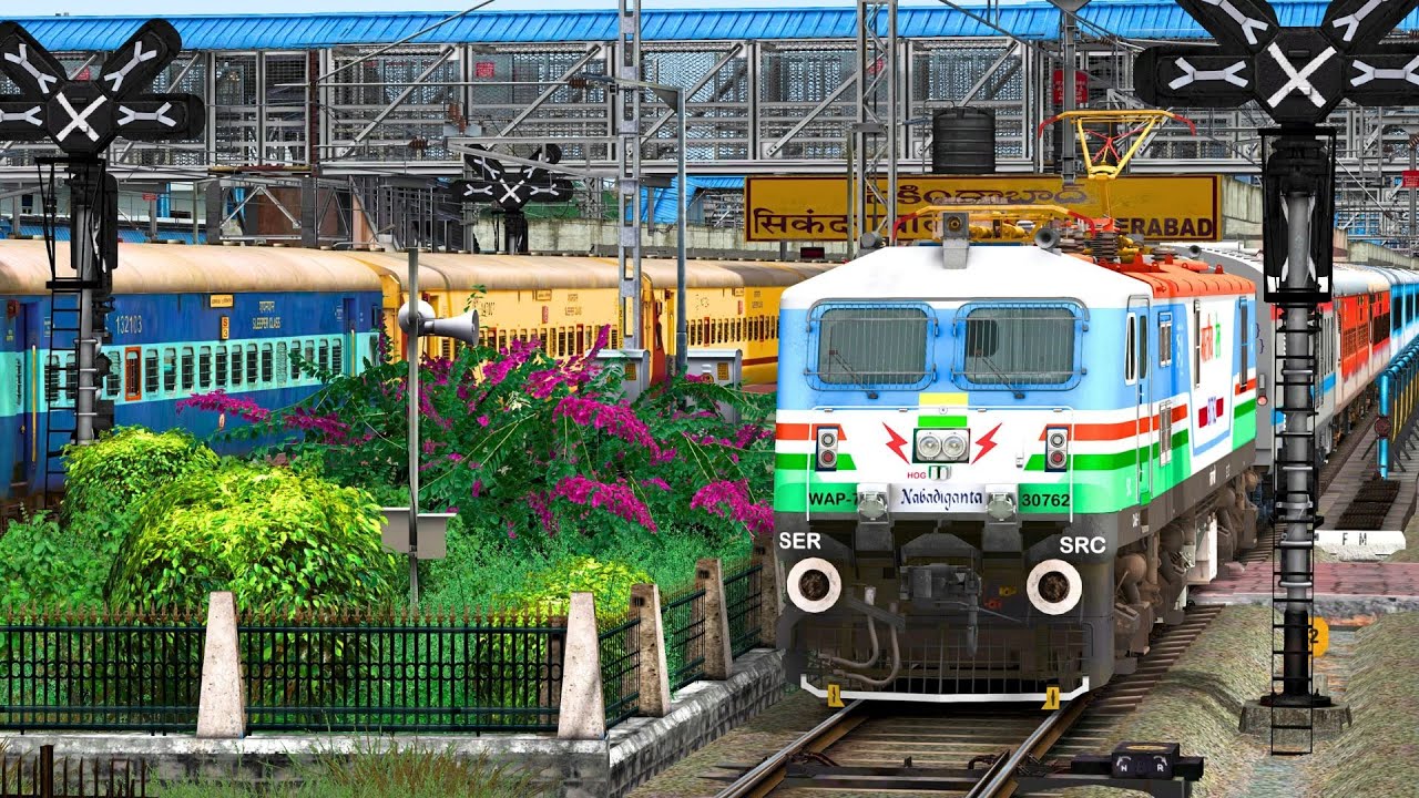 WAP7 WITH AC CHAIR CAR GOLCONDA EXPRESS | BUMPY RAILROAD | Train ...