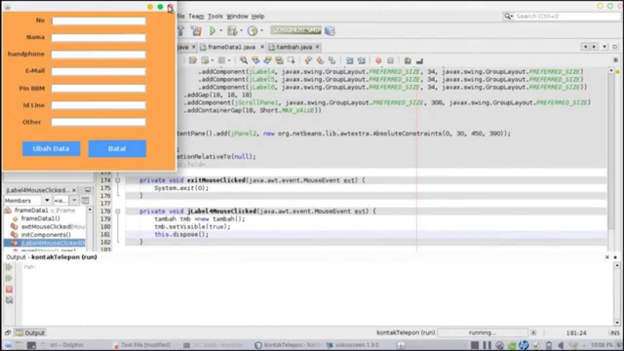 Membuat UI Buku Telephone Java Di Netbeans - YouTube