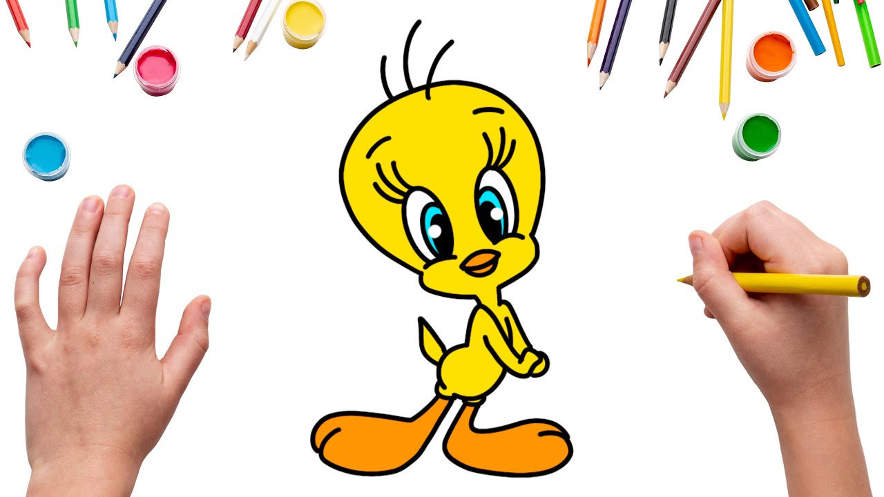 How to Draw Cute Tweety Bird | Super Easy Cartoon Drawing for Kids!🐥 ️🤩 ...