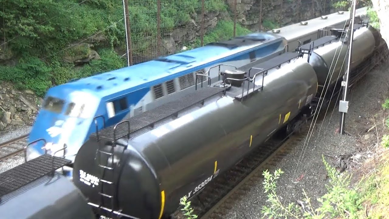 Amtrak 04T Passes a Loud NS Eastbound Ethanol Tank Train 64R at ...