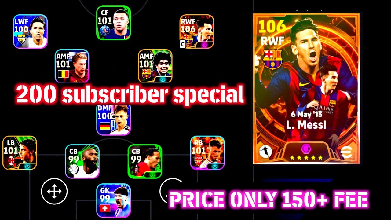 👑 200 subscriber special 🔥big Messi 2014 / 106 reted||pes video no 62 ...