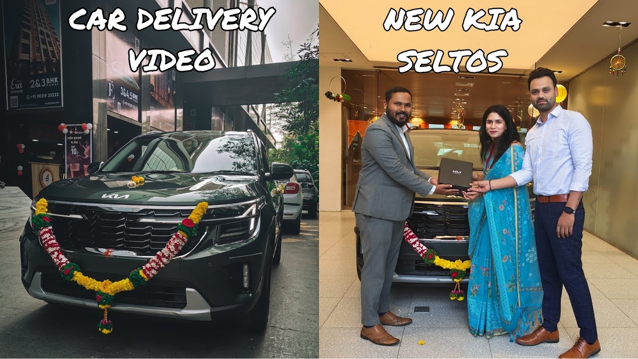 Taking Delivery of New Kia Seltos Facelift HTX MT | Pewter Olive Colour ...