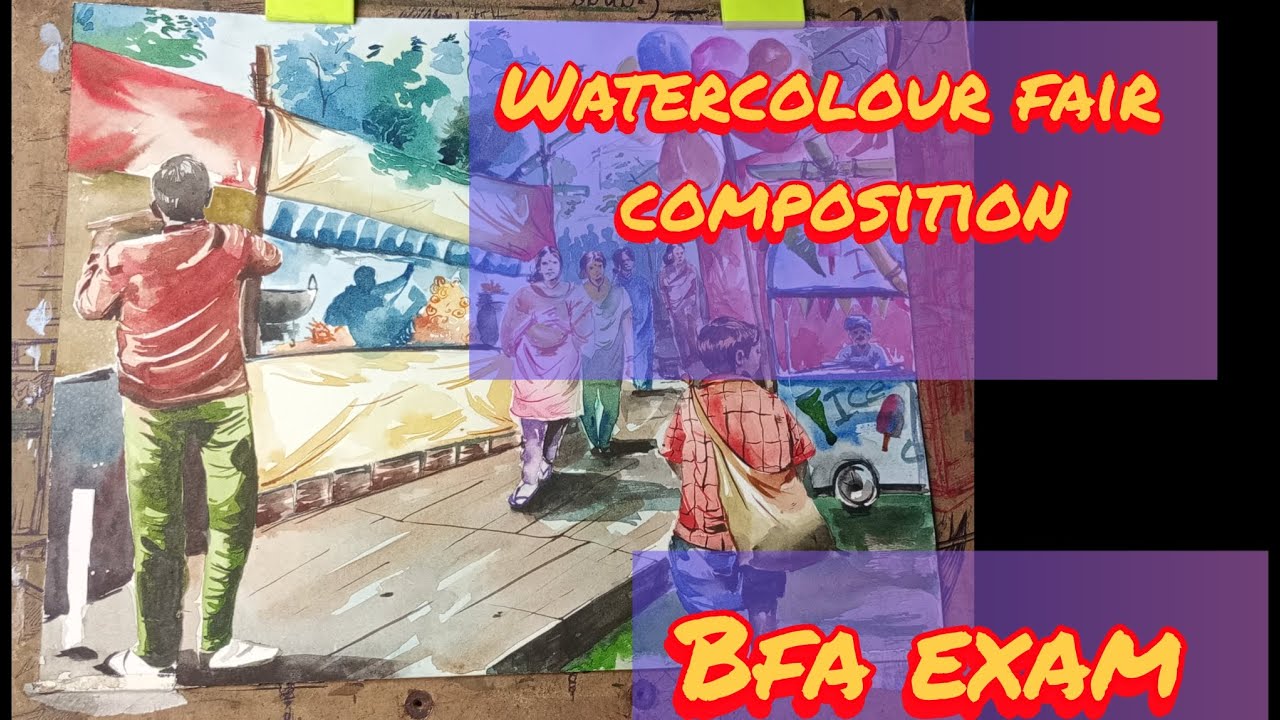 How to draw composition | Composition Drawing | subject drawing in ...
