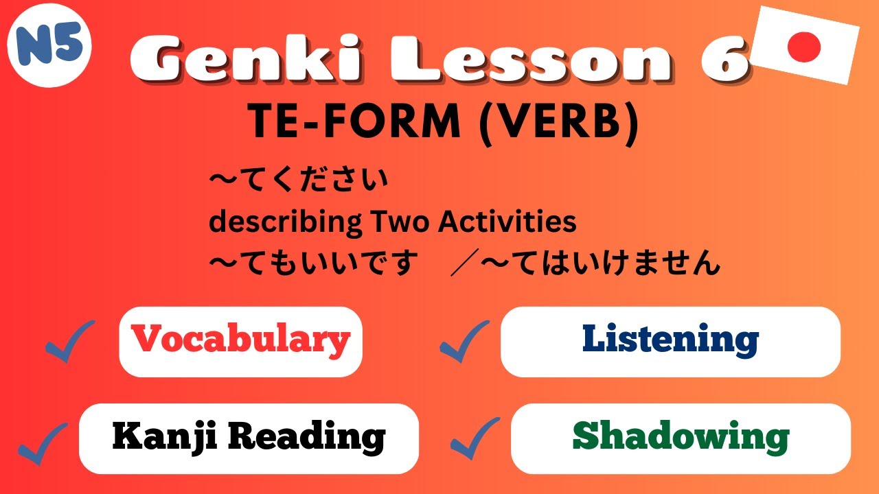 Genki Lesson 6| Vocabulary + Example Sentences| Listening | Shadowing ...