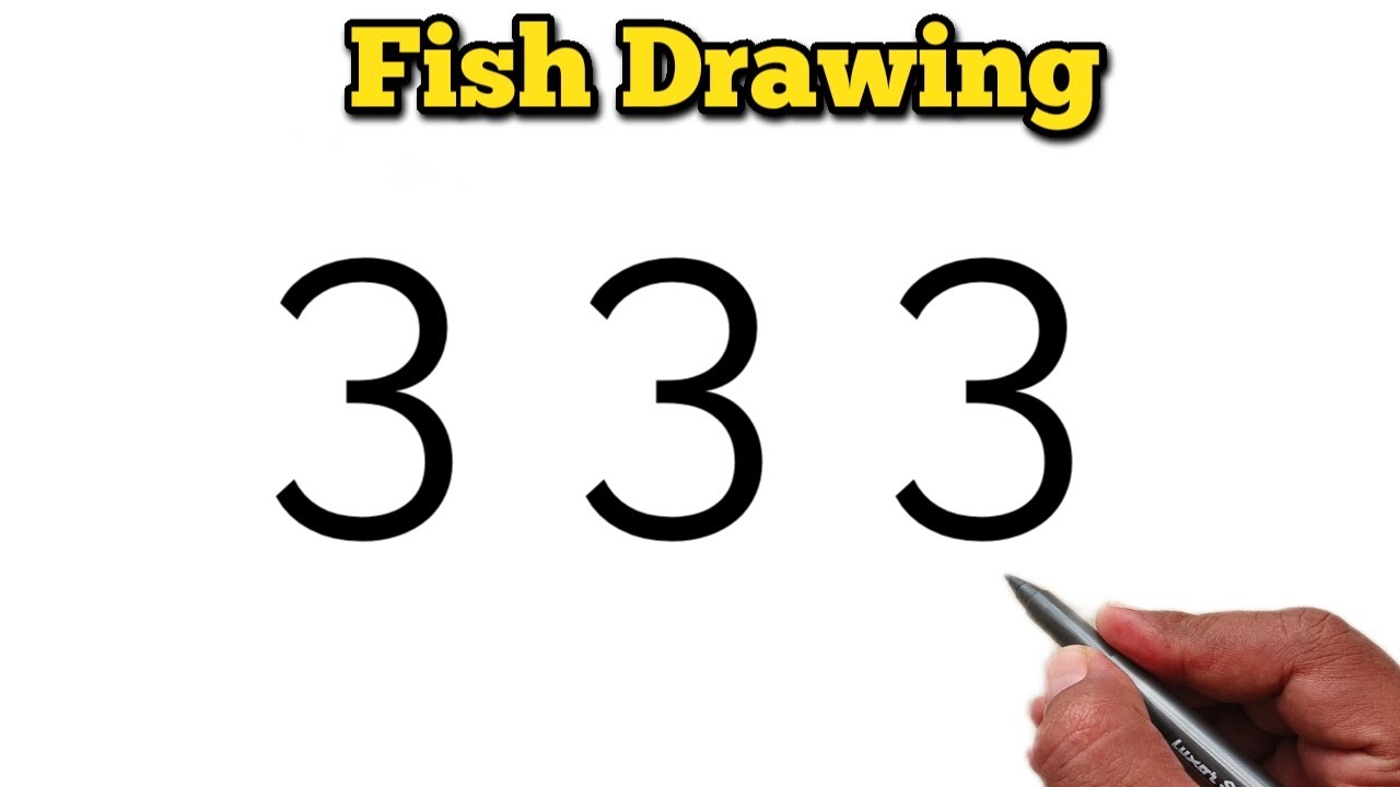 Fish Drawing Easy Form 333 | मछली का चित्र आसानी से बनाए | Fish चित्र ...