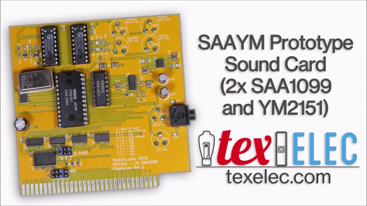 TexElec Dual SAA1099 & YM2151 ISA Sound Card "SAAYM" Demo - Commander ...