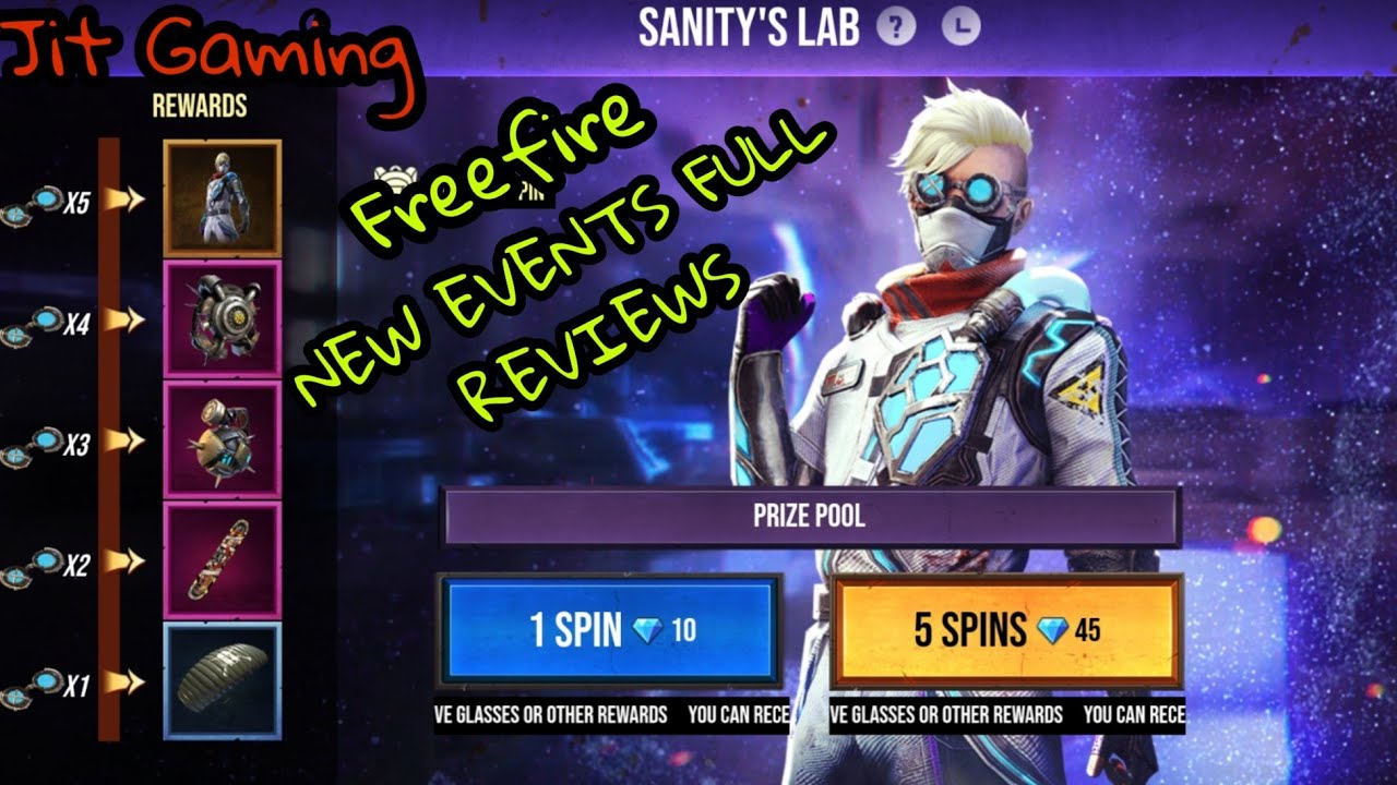 FREEFIRE SANITY'S LAB NEW EVENT FULL DETAILS & REVIEWS - YouTube