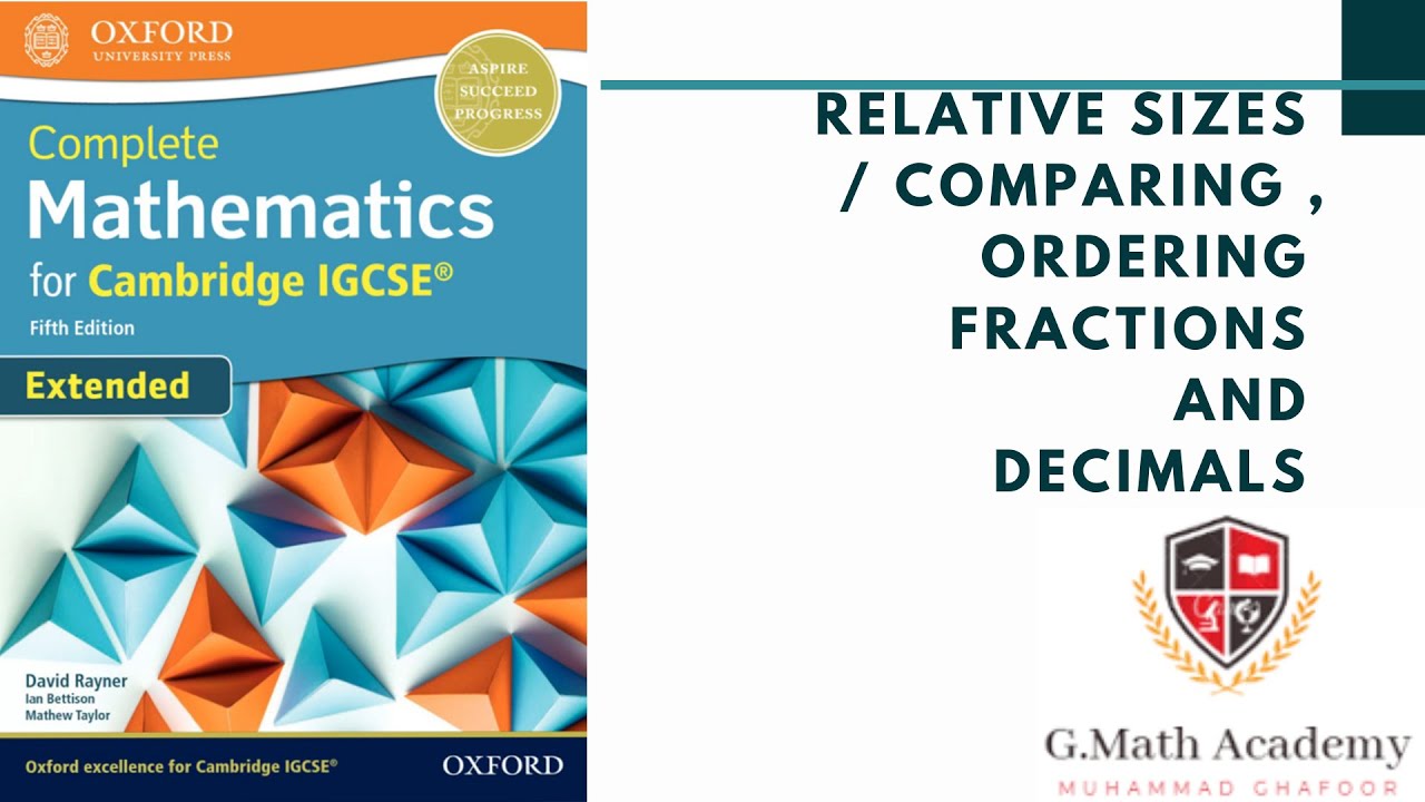 Relative Sizes || Comparing || Ordering || Mathematics || IGCSE - YouTube