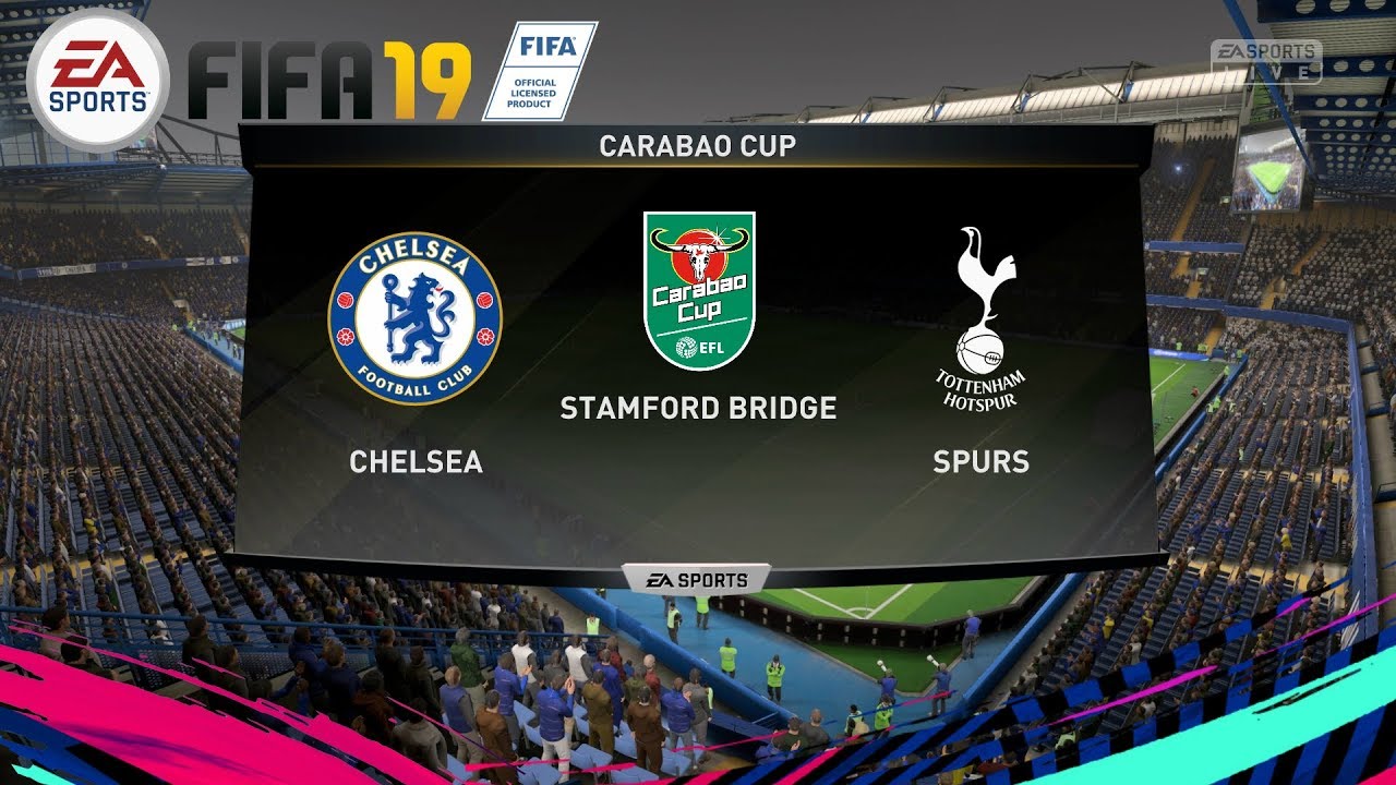 FIFA 19 Chelsea vs Tottenham Carabao Cup Semi-final @Stamford Bridge ...