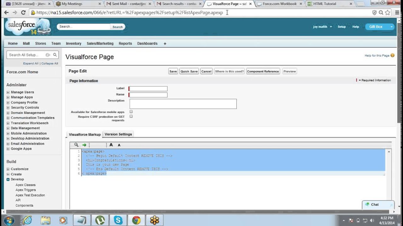 Wikitrainings Salesforce Training Visualforce Page Part1 Youtube