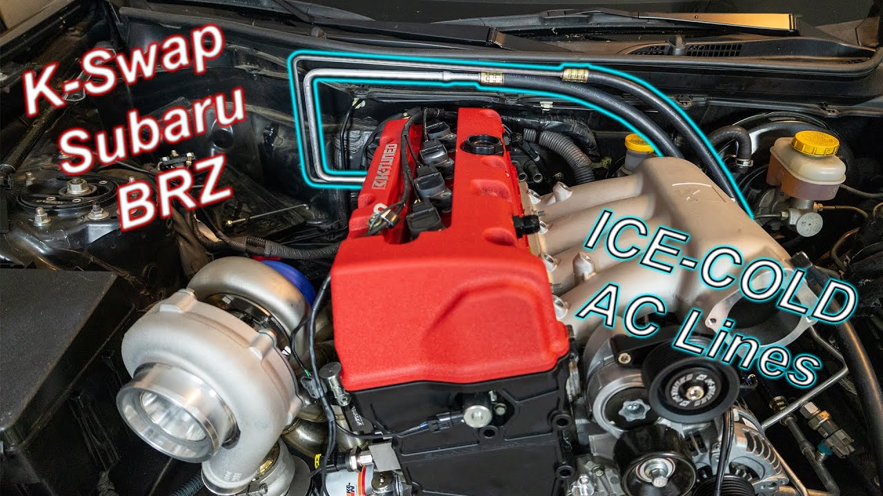 K24 Swap BRZ Part 19 - Installing KPower A/C Lines - YouTube