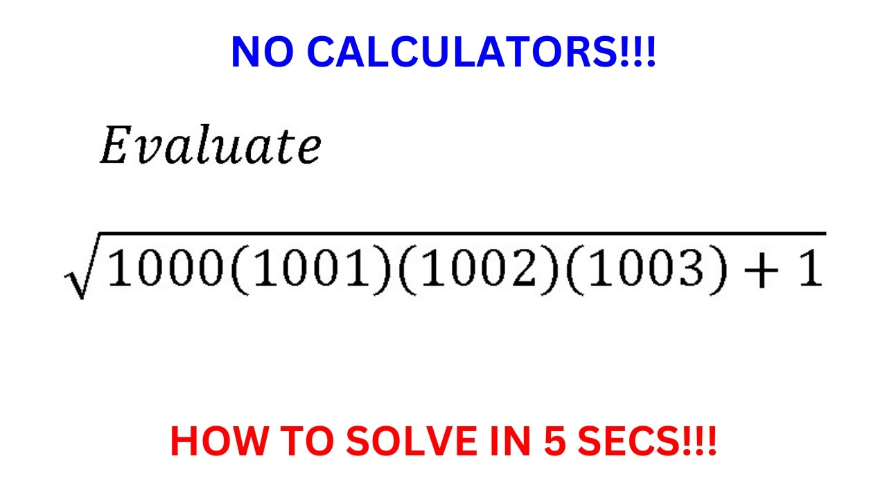 Solve WITHOUT CALCULATORS!!! - YouTube