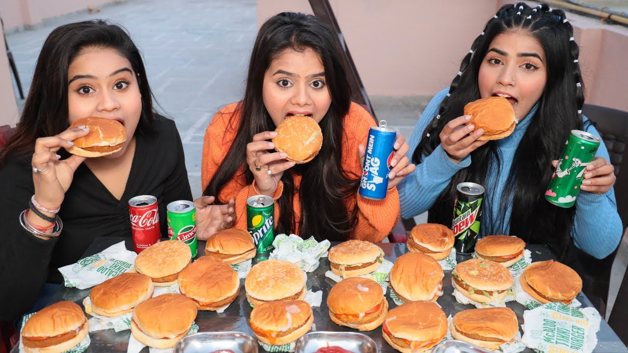 20 McDonald's Burger Finished in 7 Minutes Challenge | Eating 20 Burger ...