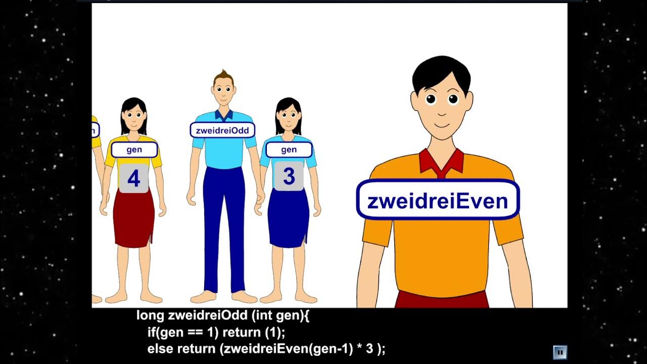 Mutual recursion, as illustrated by the Zweidrei functions - YouTube