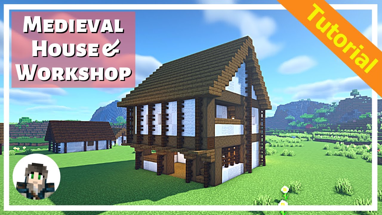 Minecraft Medieval Workshop and House Vanilla Tutorial - YouTube