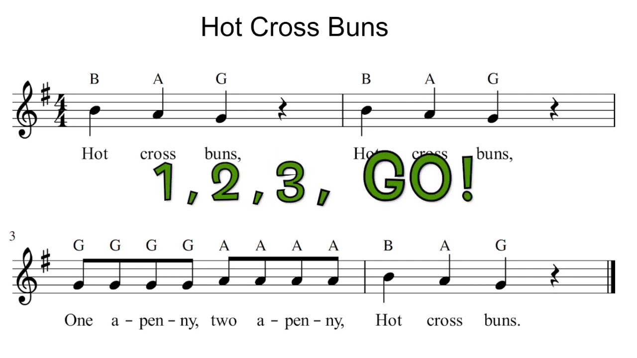 Hot Cross Buns -Key of G - YouTube