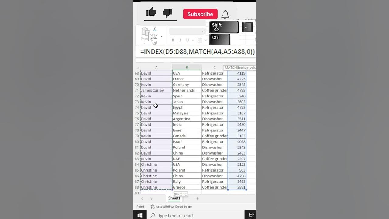 "Master INDEX + MATCH in Excel: The Ultimate VLOOKUP Alternative!" - YouTube