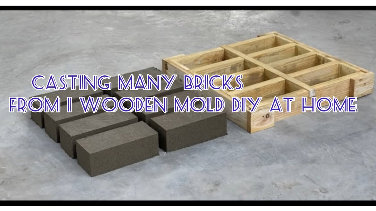 Casting Many Bricks From 1 Wooden Mold // DIY at Home // 480r - YouTube