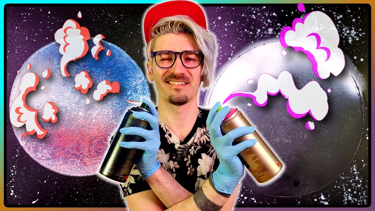 Lets Try Spray Painting Moons! (Spray Paint Art Ideas) - YouTube