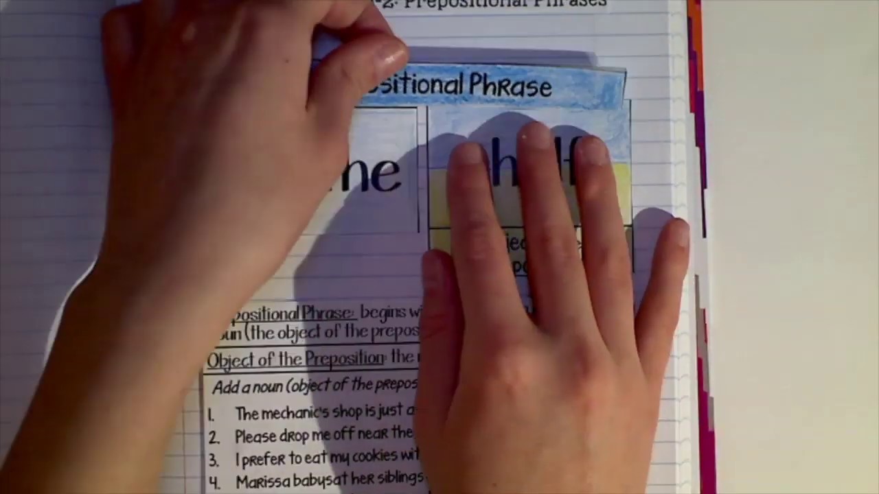 Prepositional Phrases: Interactive Notebook Activity (IGN L5-2) - YouTube