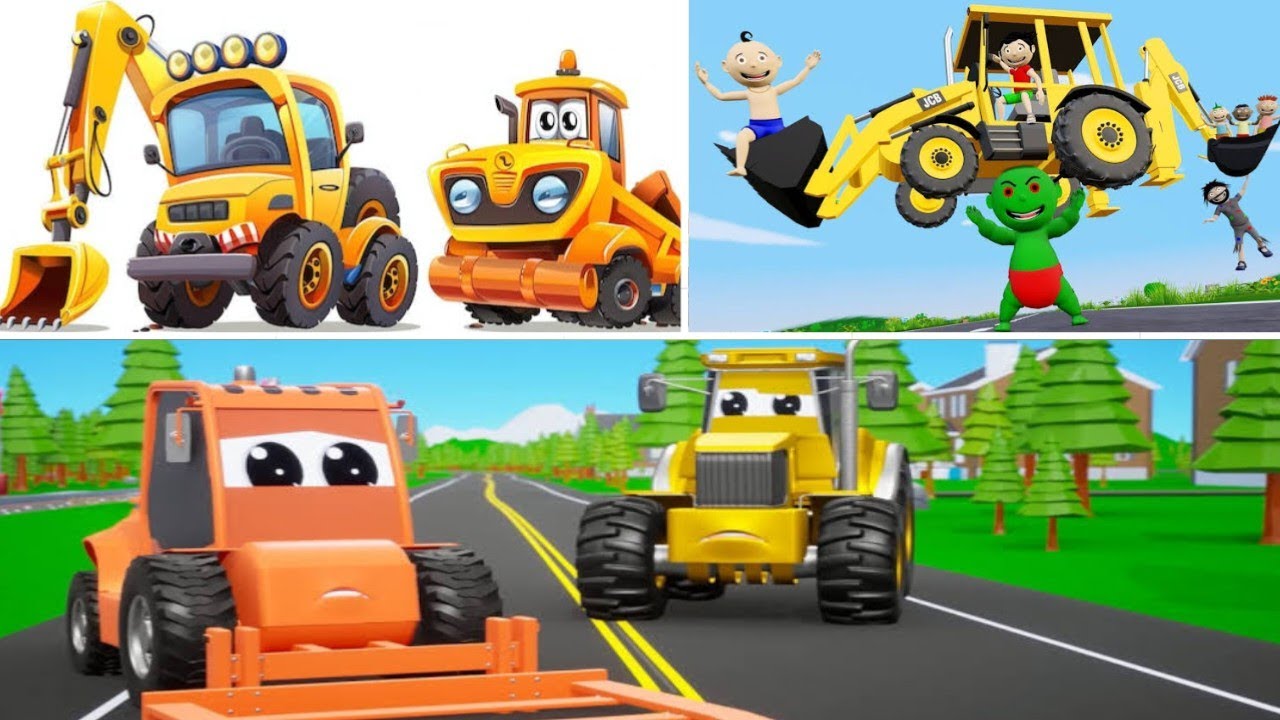JCB CARTOON VIDEO // JCB CARTOON // JCB WALA TRACTOR CARTOON #jcb # ...