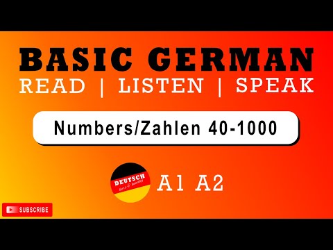 Basic German - Zahlen 40-1000 - A1 A2 - YouTube