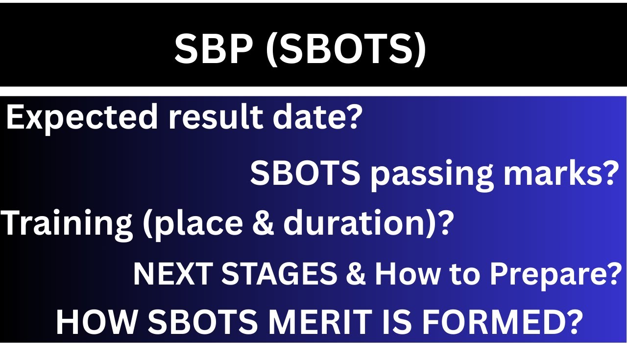 SBP SBOTS 2025 | Result Date, Passing Marks, Merit List, Training ...
