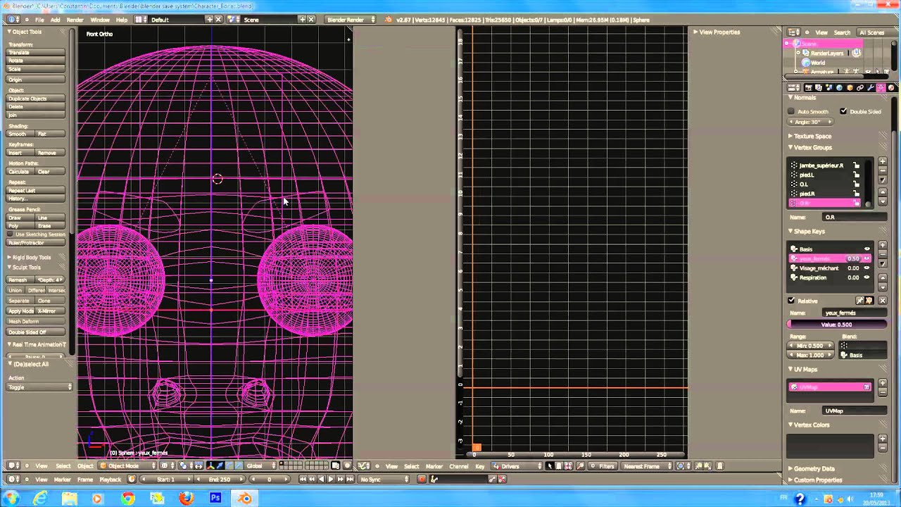 Blender tutorial(FR) Custome Shape ,Shape Keys ,Drivers -By profiz - YouTube