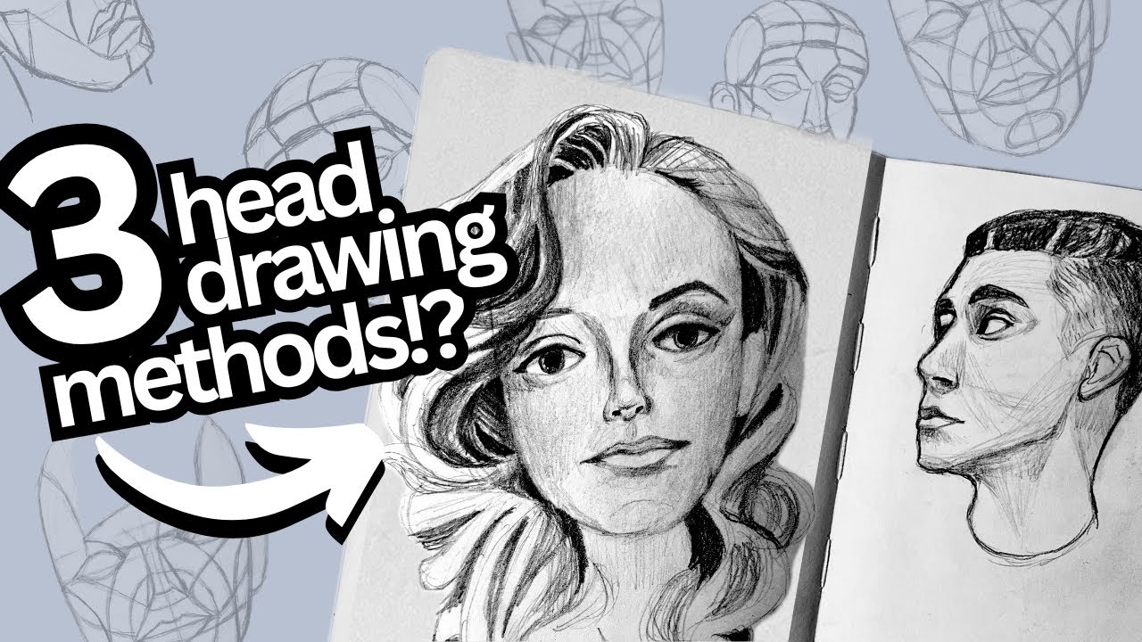 I tried 3 different head drawing methods!! | Loomis, Rilley, Asaro ...