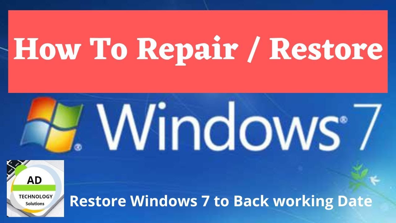 How to Repair / Restore Windows 7 | Solve Windows 7 Starting Problem ...
