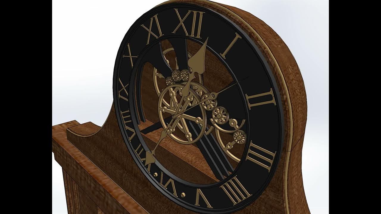 SOLIDWORKS MECHANICAL CLOCK: FINAL MOTION STUDY 1HR 240X WIDE - YouTube