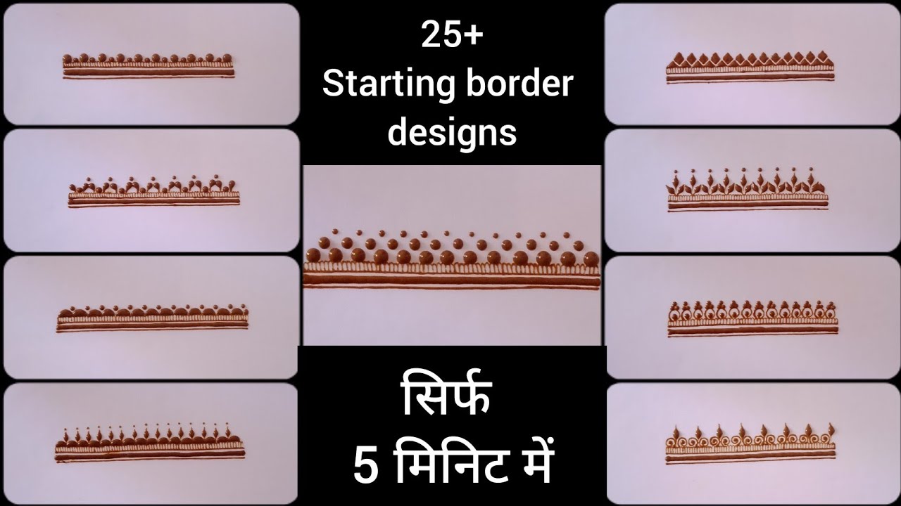 How to: 25 Easy Starting Border Designs || Easy Mehndi Designs ...
