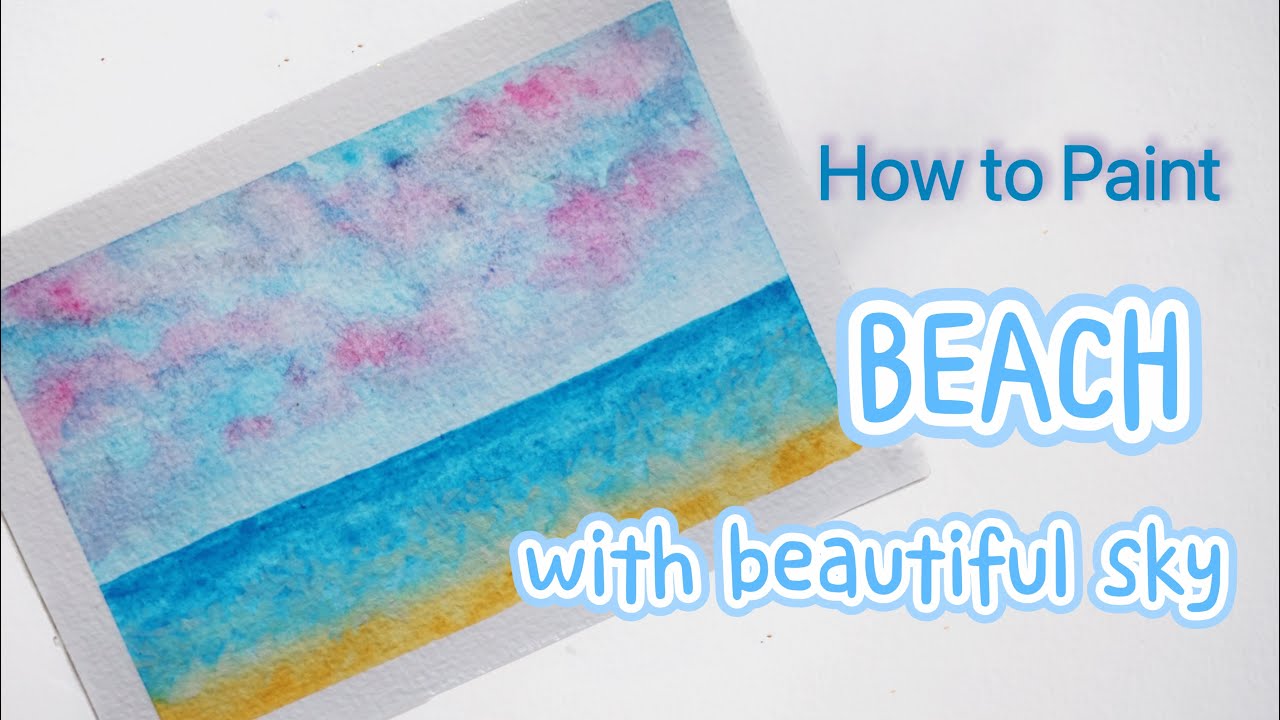 Beach Watercolor Painting Tutorial for Beginners - YouTube