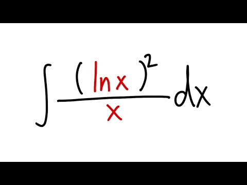 Integral of (lnx)^2/x, calculus u-substitution - YouTube