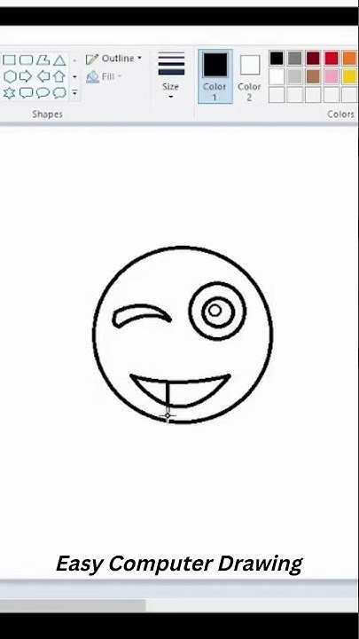 😉😉😉😉Simple Emoji short Drawing in MS paint!!! #shorts #mspaint # ...