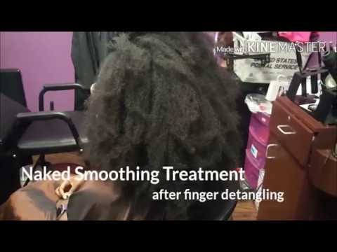 Naked Assuage Smoothing Treatment on long Natural Hair