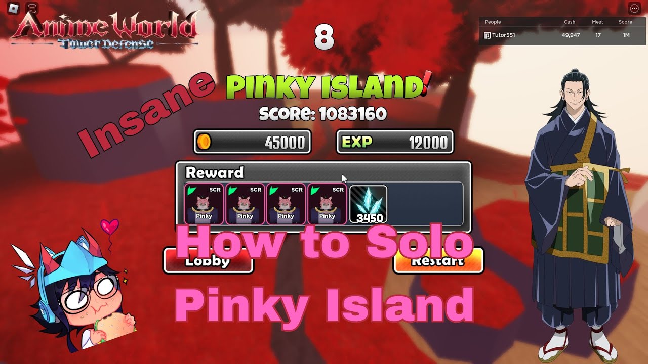 How to SOLO Pinky Island with only 3 unit [Insane] - Anime World Tower ...