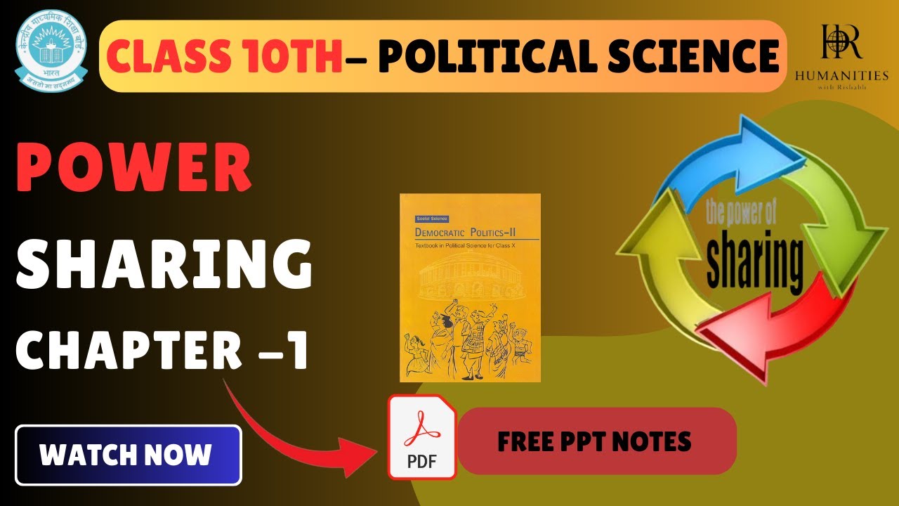 Power Sharing |Class 10th| Chapter 1| Political Science | CBSE| - YouTube